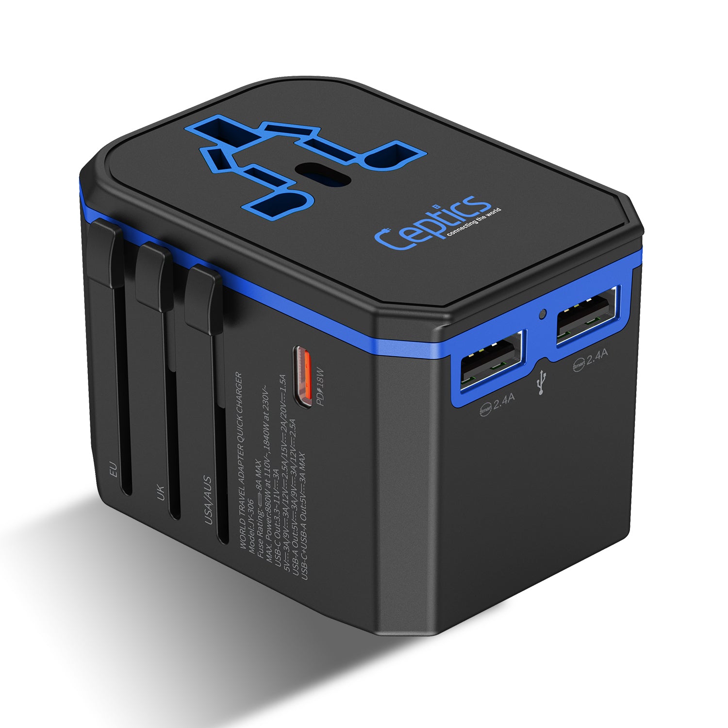 All-In-One Adapter Plug | International Dual USB Port Adapter