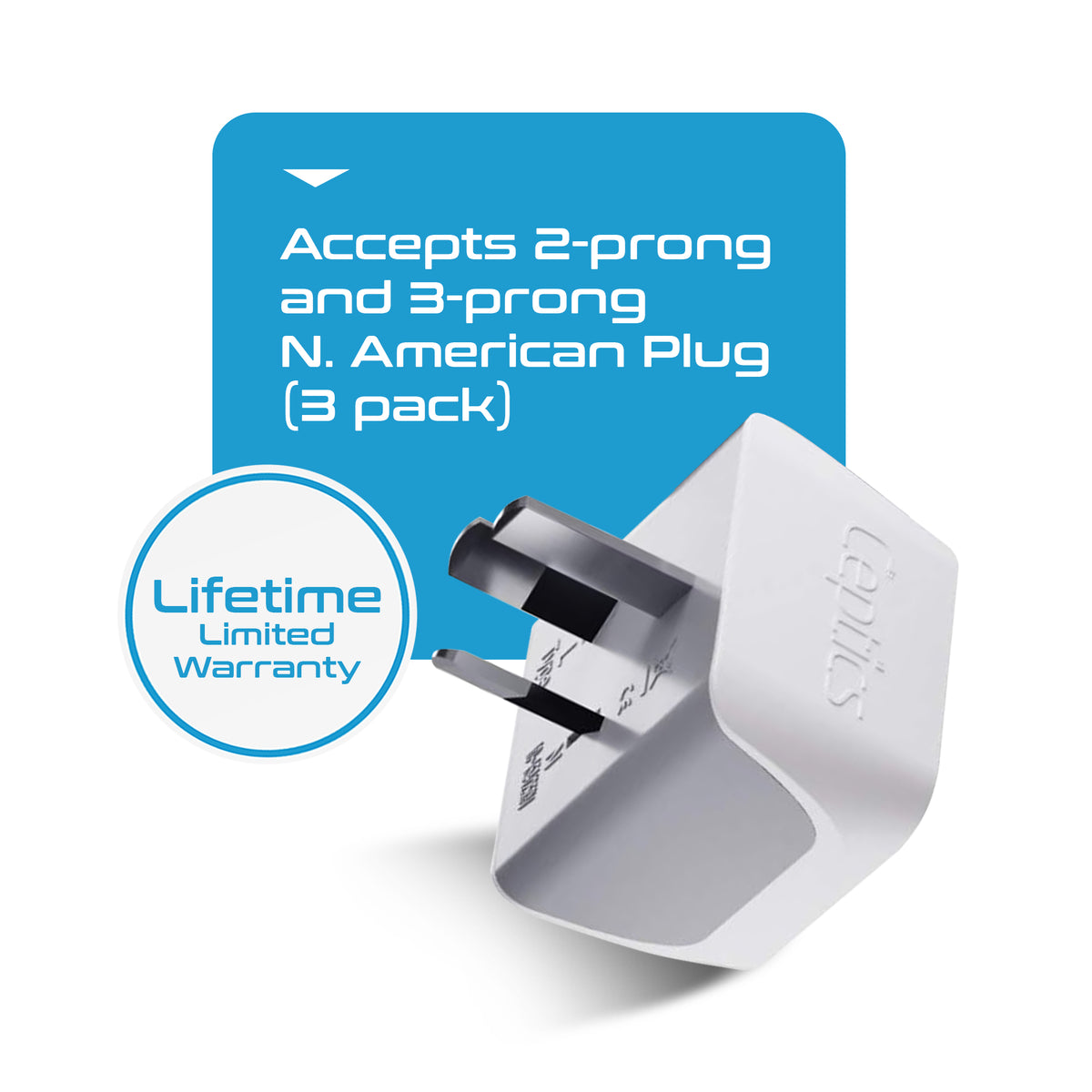 Shop Australia plug adapter - Type I | Ultra Compact (CT-16, 3 Pack ...