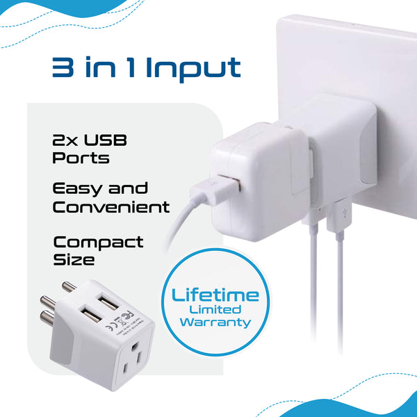 Shop US to INDIA Converter Plug Online | Ceptics