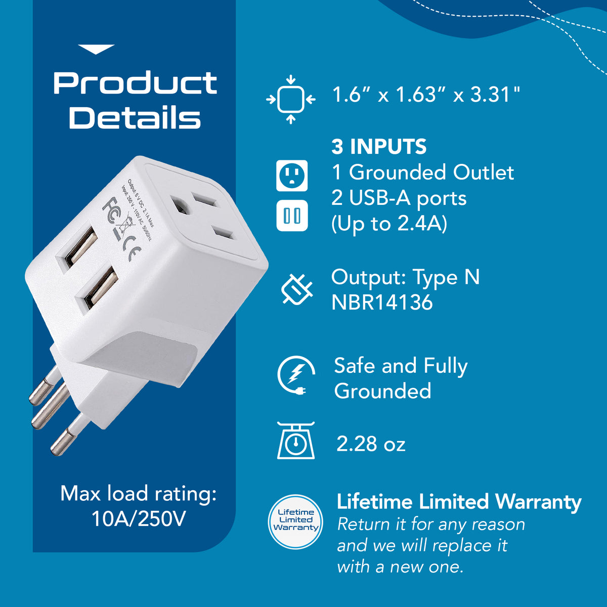 Shop Brazil Plug Adapter | Type N | Ceptics