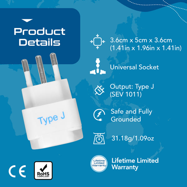 Shop Plug Adapter for Switzerland | Type J | Ceptics