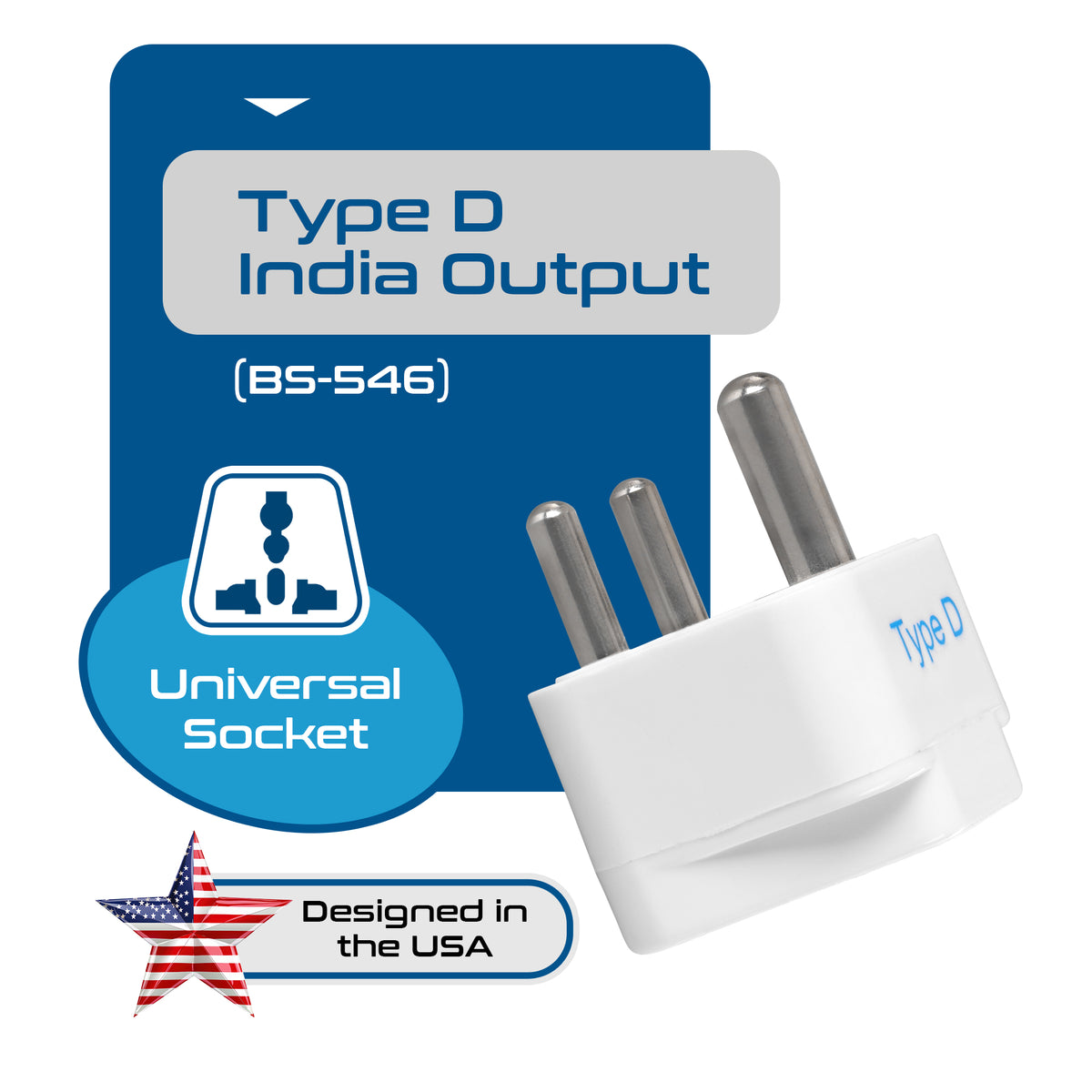 Shop US to India Converter Plug | Type D | Ceptics