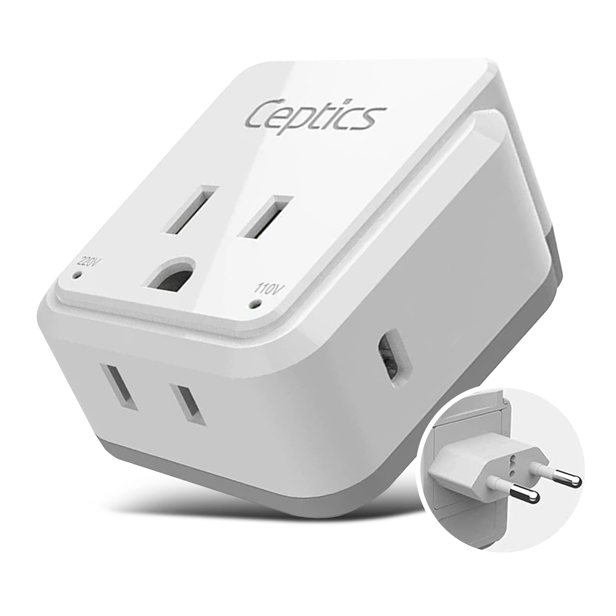 European travel Plug Adapter | Type C - USB C Port + 2 US Outlets (PAK