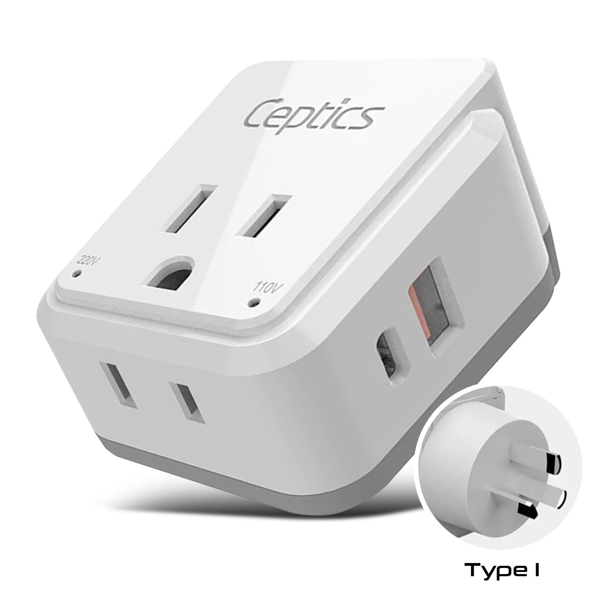Australia, China, New Zealand Travel Adapter | Type I - USB & USB-C Po
