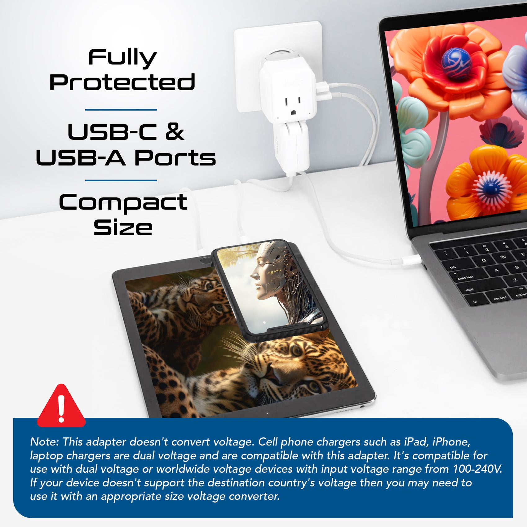 PAK-WS Travel Adapter Set | Type A, B, C, E/F, G, I - USB & USB-C Port