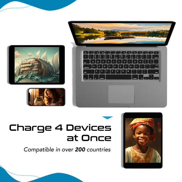 PAK-WS Travel Adapter Set | Type A, B, C, E/F, G, I - USB & USB-C Port ...