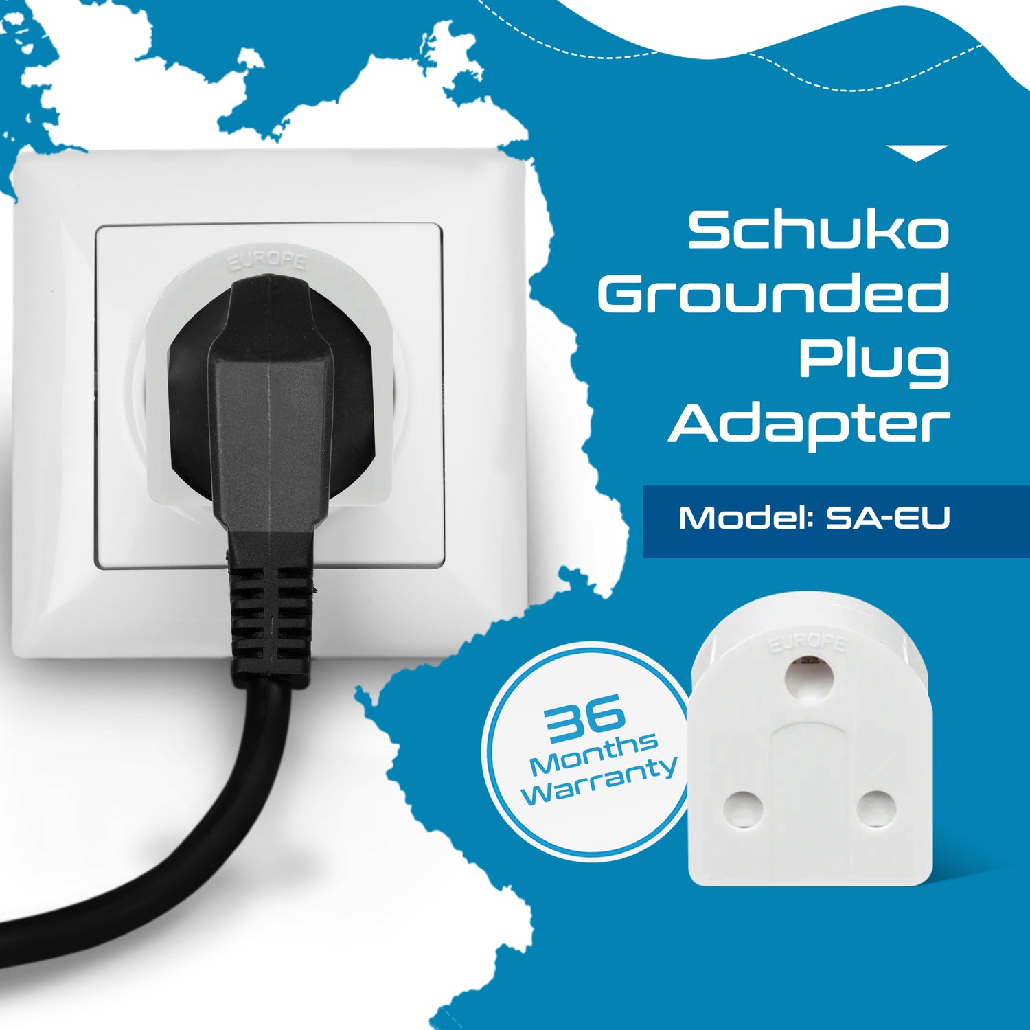 South Africa to Europe Adapter | Schuko Plug Adapter
