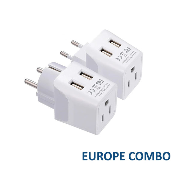 Shop European Plug Adapter & Type C Adapter combo | Ceptics