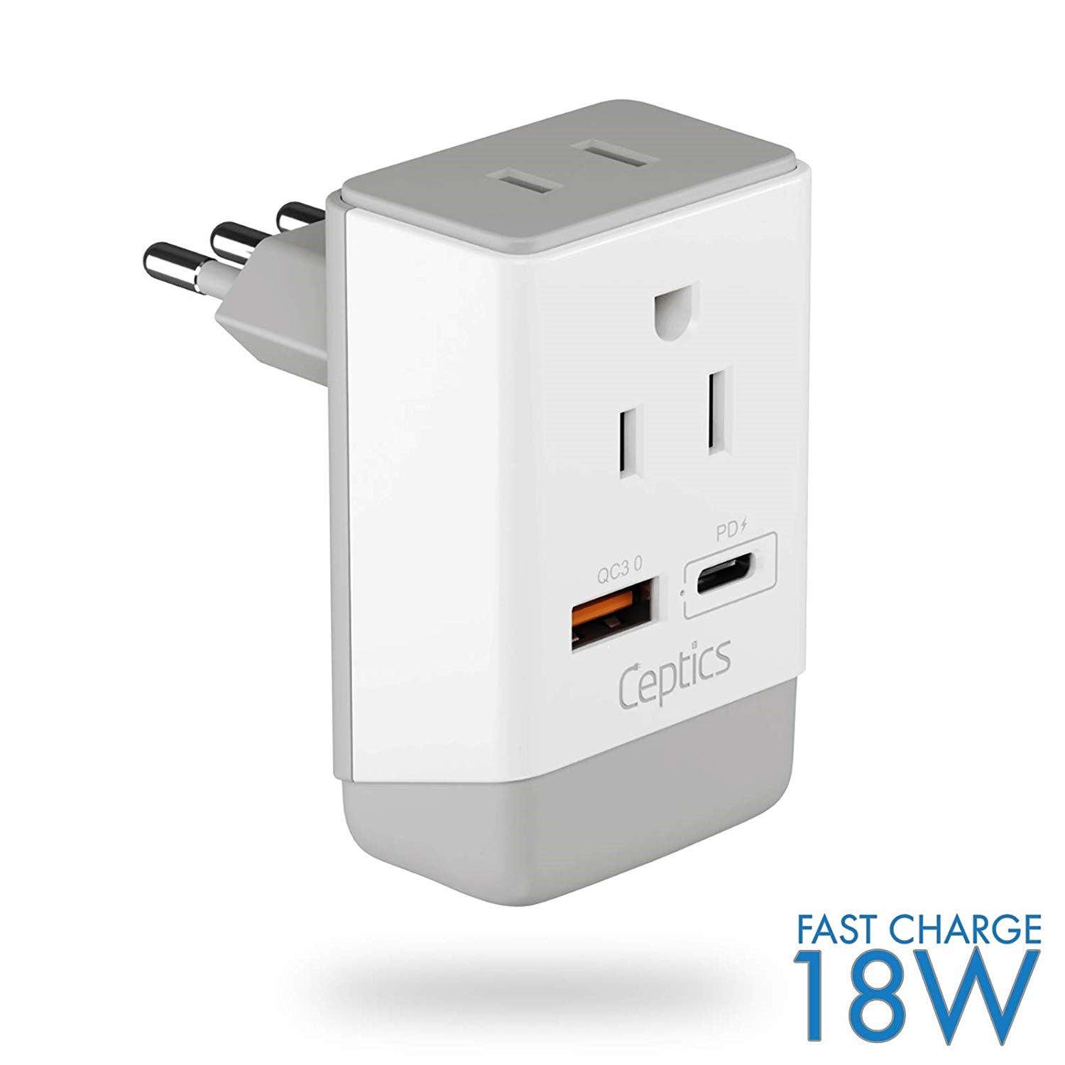 Shop Italy Plug Adapter | Type L | Dual USB & USB-C | Ceptics