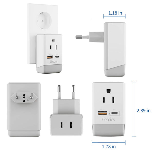 Shop European Plug Adapter | Type C | Dual USB | Ceptics