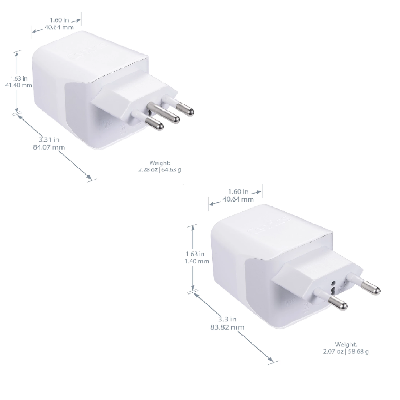 Shop European Plug Adapter | Dual USB | Ceptics