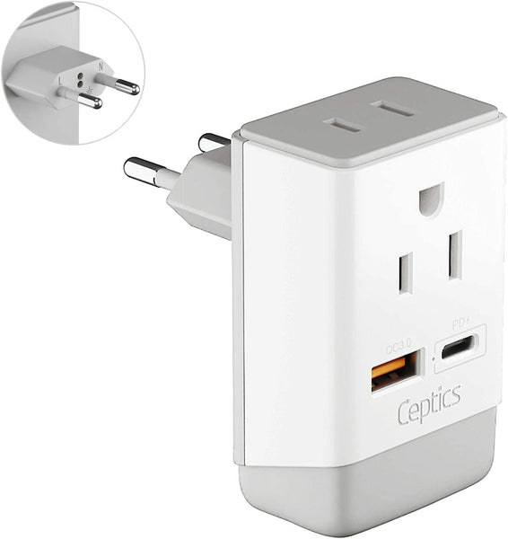 Shop European Plug Adapter | Type C | Dual USB | Ceptics