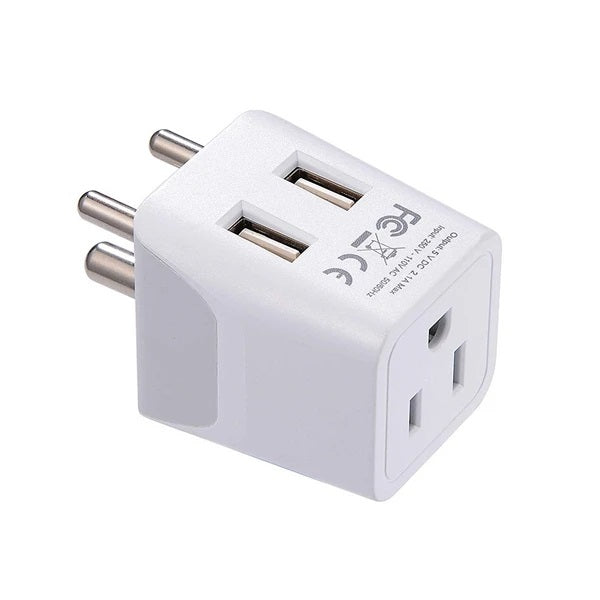 India Travel Adapter Plug Combo - Type C, D | Dual USB - Indian Combo ...